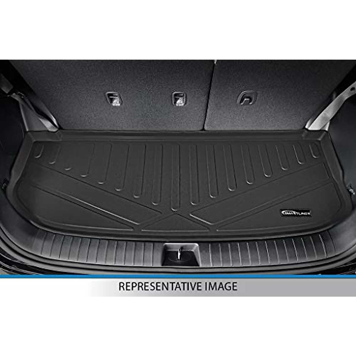 SMARTLINER Floor Mats 3 Rows and Cargo Liner Behind 3rd Row Set Black for 2017-2021 Chrysler Pacifica Hybrid Model Only