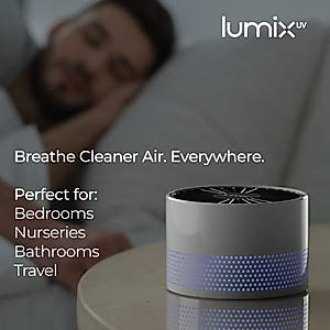 LumixUV Smart UV-C Air Sanitizer and Purifier | White Noise Machine | Night Light | Air Quality Monitor | Ultraviolet LEDs Remove Odors, Kill Viruses, Mold, Bacteria, and Allergens - iOS & Android App