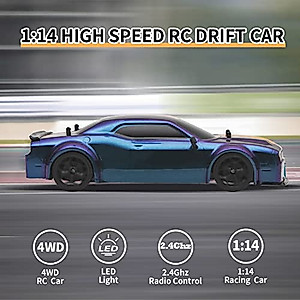 iBliver RC Drift Car, 1:14 Remote Control Car 4WD Drift RC Cars Vehicle 28km/h High Speed Racing RC Drifting Car Gifts Toy for Boys Kids