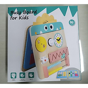 HELLOWOOD 17 for 1 Wooden Busy Board for Kids, Montessori Toys for 2 3 4 Years Old, Eduacational Activity Sensory Board, Multifunctinal Learning Toys for Toddlers Age 2-4, Fine Motor Skill