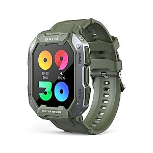 UHOOFIT Smart Watch for Men, Smartwatch Compatible withAndroids iOS, 5ATM Waterproof Fitness Watch with 24 Sports Modes Message Notification Heart Rate Blood Oxygen Monitor and Sleep Tracking