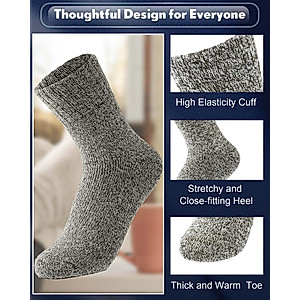 JaGely 20 Pairs Women Knit Wool Socks Bulk Thick Warm Winter Socks Crew Socks Gifts Women Athletic Socks Hiking Socks Soft Casual Socks