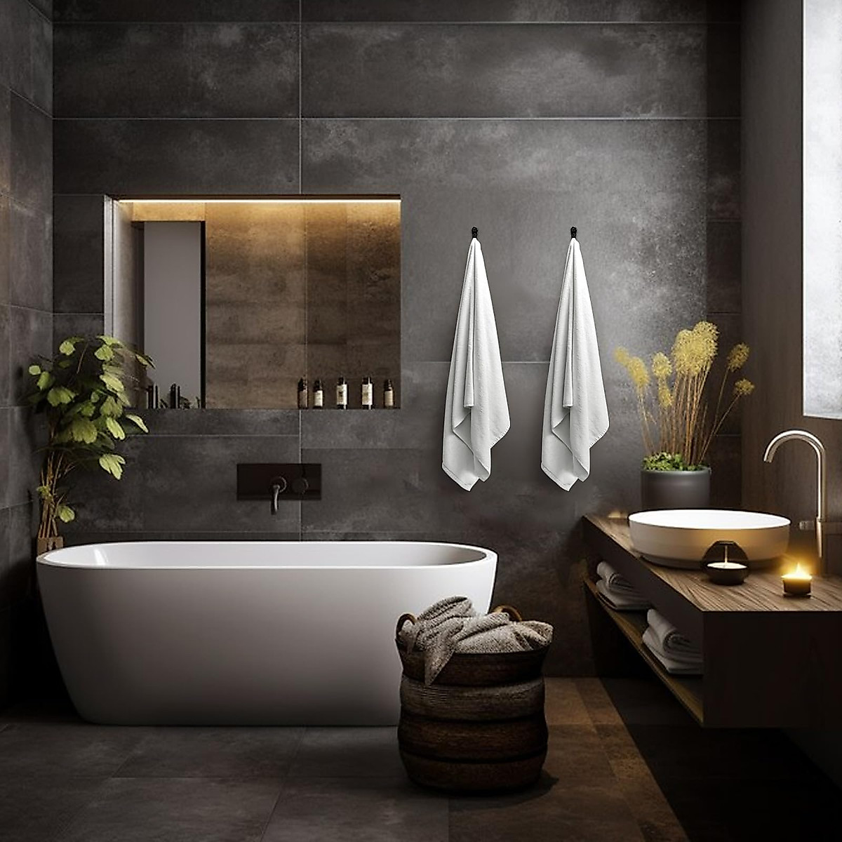 QJUZO Wall Hooks for Hanging, 15pcs Black Wall Mounted Coat Hooks, Metal Wall Hooks for Coats with 30 Pieces Screws for Hanging Hat, Key, Towel, Robe, Coats, Scarf, Bag, Coffee Mugs