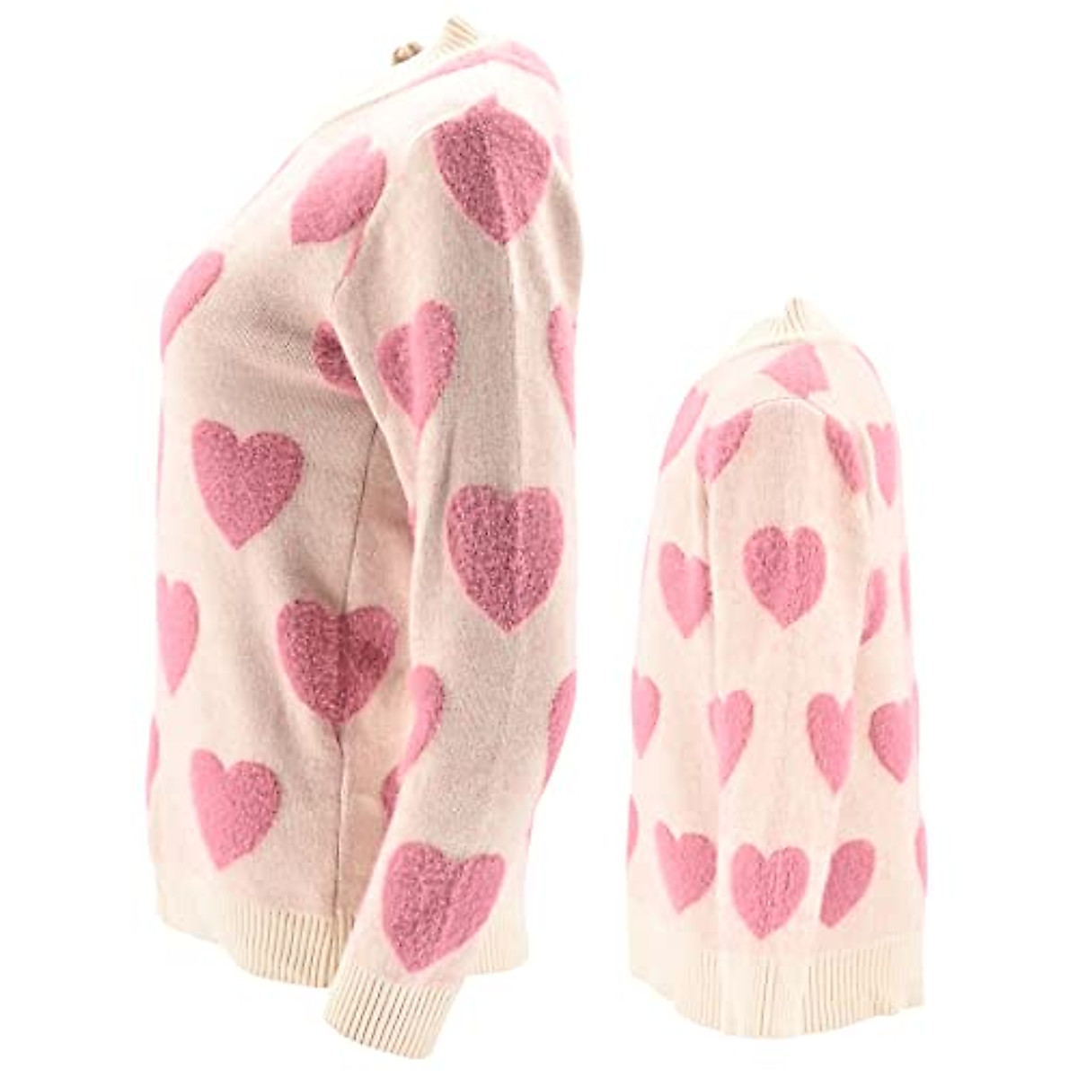 Unique Baby Womens Mommy and Me Valentines Crewneck Knit Sweater (Lrg, Grey)