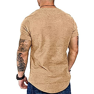 Fashion Mens T Shirt Muscle Gym Workout Athletic Shirt Cotton Tee Shirt Top Large