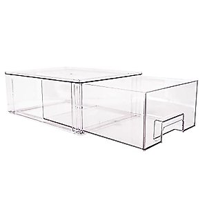 Oba Method Durable Clear 10 x 13.75 x 5.5 Acrylic Large Stackable Storage Container Drawer