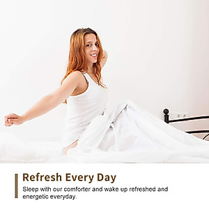 DWR 100% Cotton Fabric Covered Lightweight Down Alternative Comforter Queen, Ultra-Soft Skin-Friendly Cloud Breathable Eucalyptus Microfiber Filled Duvet Insert for Hot Sleeper (88x88, White)