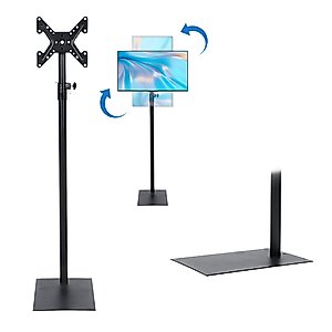 lesolar TV Floor Stand for 12 to 43 inch TVs Tilting Free Standing TV Mount VESA Stand with Height Adjustable and 360 Degree Swivel Floor TV Stand for Bedroom Living Room Corner