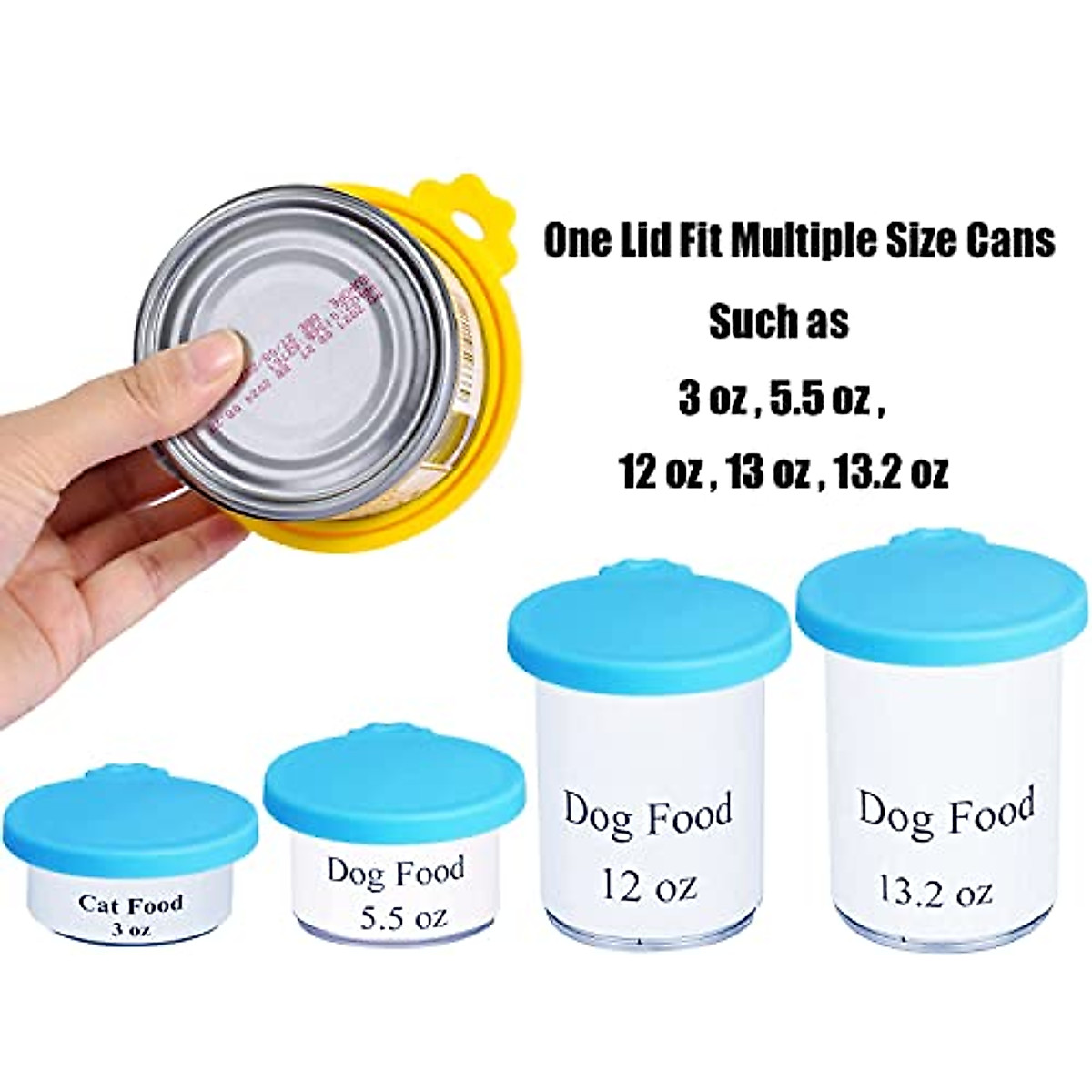 Joyinjojo 3 Pack Pet Food Can Covers Lids, Universal Size Silicone Dog Cat Food Can Lids Covers, Dishwasher Safe