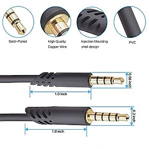 Alitutumao A&B Modes Replacement Astro A10 Cord Inline Mute Astro A40 Cord Aux Cable with Volume Control and Mic Compatible with Astro A10 A40 A30 A50 Headsets to Xbox One PS4 PC Gaming Mobile MixAmp