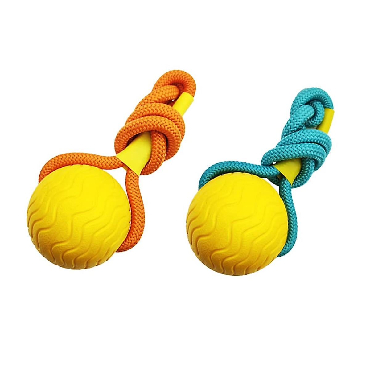Dog ball on rope toys for aggressive chewers,Interactive dog ball toy almost indestructible for small dogs,Floating puppy chew toys2.76in