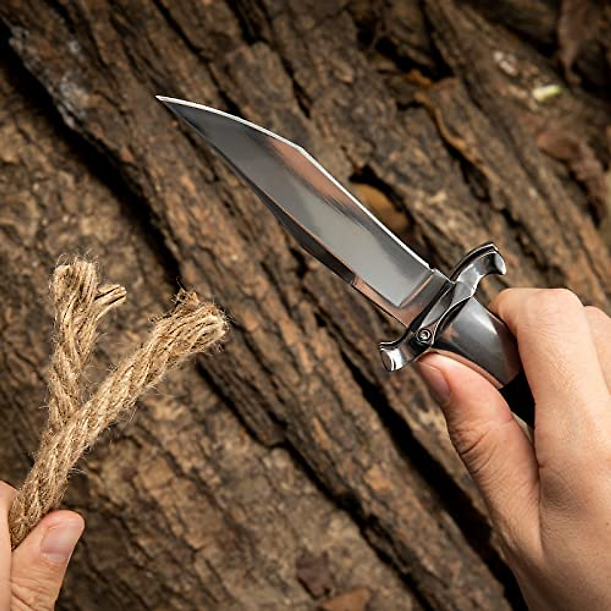 Dispatch Folding Pocket Knife Stainless Steel Mirror Blade, with Wenge Wood Handle, Back Lock Design and Hand-blocking Design for Outdoor, Tactical, Survival, and EDC