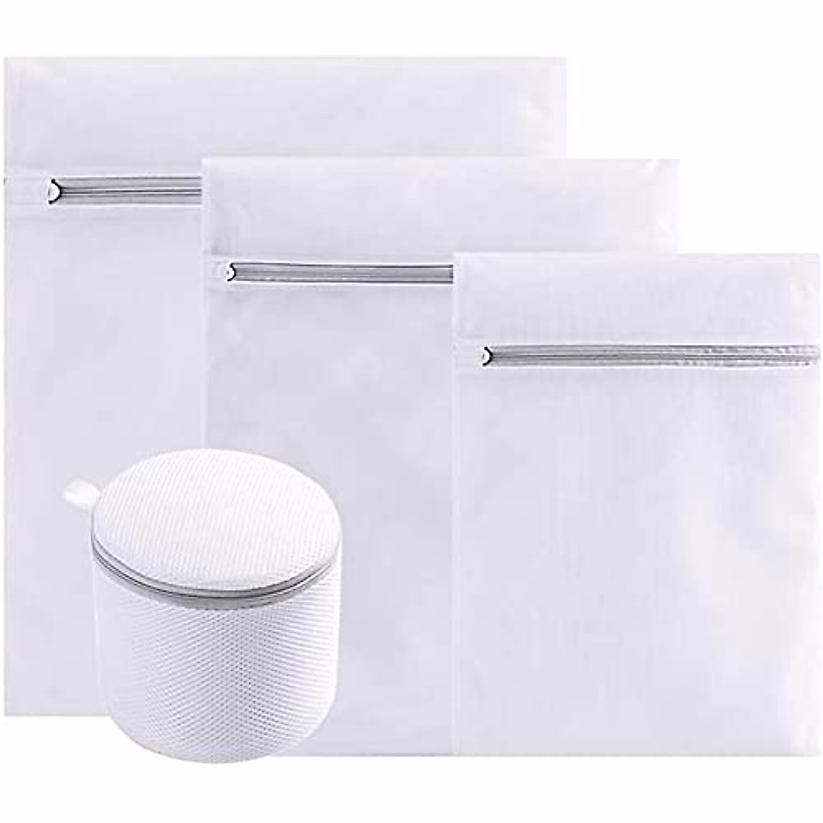 IDOSYS 4 Packs Laundry Mesh Bag with Reusable Laundry Balls Washing Bags in Different Size Reusable and Durable Mesh Wash Bags (1 L,1 M, 1 S and 1 Bra Bag)