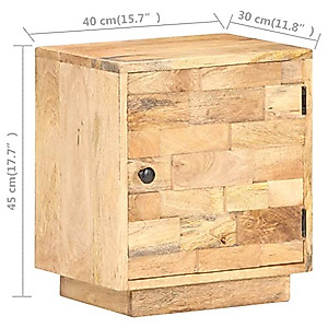 YAFF Bedside Cabinet 15.7"x11.8"x17.7" Solid Mango Wood