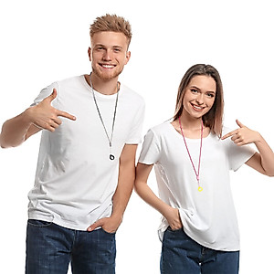 2 Anti-Lost Necklace Lanyard with 12 Pieces Anti-Lost Silicone Rubber Ring Pen Silicone Lanyard Holder (Adorable Style)