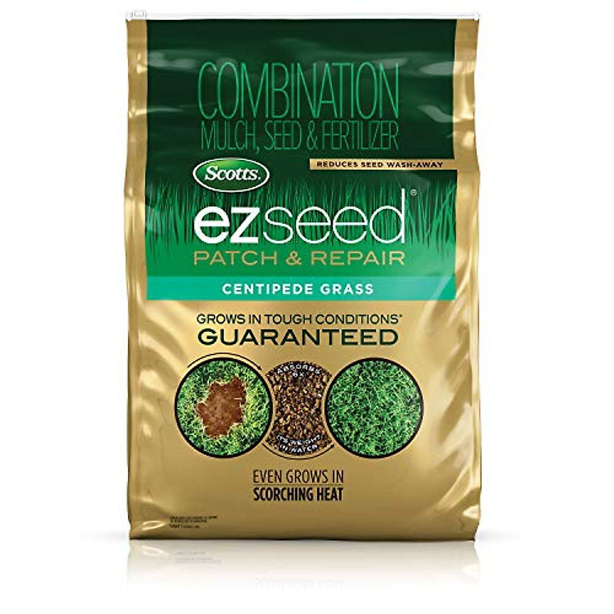 Scotts EZ Seed Patch and Repair Centipede Grass, 20 lb. - Combination Mulch, Seed, and Fertilizer - Tackifier Reduces Seed Wash-Away - Covers up to 445 sq. ft.