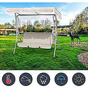 Swing Top Cover Universal Replacement Canopy for Garden Swing Seats,Swing Chair Cover Outdoor Waterproof Swing Cover Replacement,Garden Outdoor Furniture Swing Chair