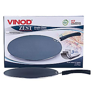 Vinod Flat Non-Stick Multi Tawa, 13 inch (Crepe Pan/Griddle)
