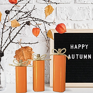 3 Pcs Wooden Fall Thanksgiving Decor Fall Tiered Tray Decor Wood Firework Fall Centerpieces Decorations Farmhouse Tabletop Block Sign for Fall Thanksgiving Autumn Decor (Pumpkin)