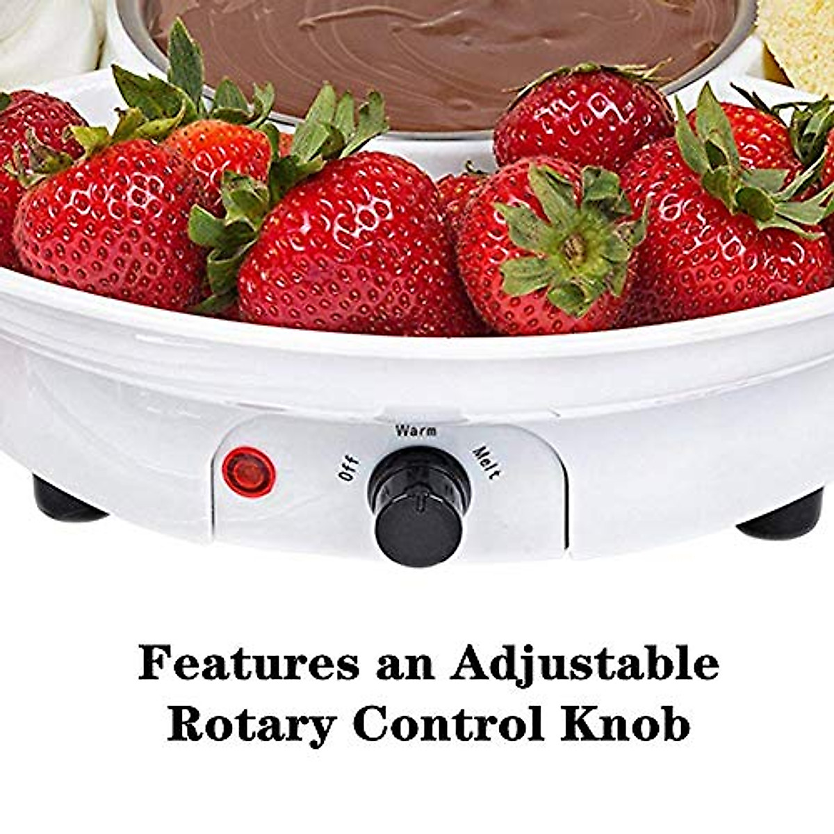 Chocolate Fondue Maker - 110V Electric Chocolate Melting Fondue Pot Set with 4 Steel Forks, Stainless Steel Bowl, Serving Tray, Upgraded Heating Material for Melting