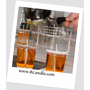 BCandle 100% Pure Beeswax 15-Hour Votives Candles Organic Hand Made (2)