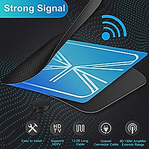 TAOPE TV Antenna for Smart TV,2022 Newest TV Antenna Indoor,Antenna TV Digital HD Indoor,350 Miles Long Range Digital Antenna for TV, Support 4K 1080P with Amplifier Signal Booster for Free Channels.