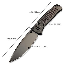 DAOFENG EDC Black Lightweight Folding Pocket Knife Manual Thumb Studs Open Drop-Point Blade Plain Edge Coated Fiberglass Handle Axis Lock