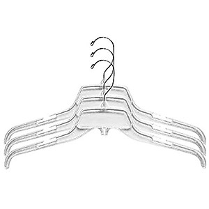 Only Hangers 17 Inch Plastic Clear Unbreakable Top Swivel Hook for T Shirt Blouse Jacket Coat Sweater & More, Pack of 50pcs
