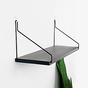 Floating Shelves Decorative Shelves Wooden Wall Mounted Shelf for Bedroom Living Room Kitchen and Office (Black,19.7 in)