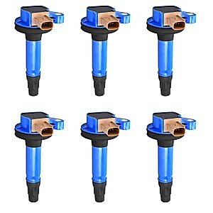 ENA Set of 6 Blue Ignition Coils Pack 3.5 V6 Compatible with Ford Lincoln Explorer Expedition F150 Flex Lobo MKS MKT Navigator Transit 150 250 350 Taurus 2011-2020 Replacement For C1814 DG549 UF646