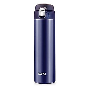 ONTA Insulated Vacuum Sports Water Bottle, 17OZ/500ML Keeps Cold 20H, Hot 12H Stainless Steel Water Bottle and Leakproof Thermos Coffee Travel Mug