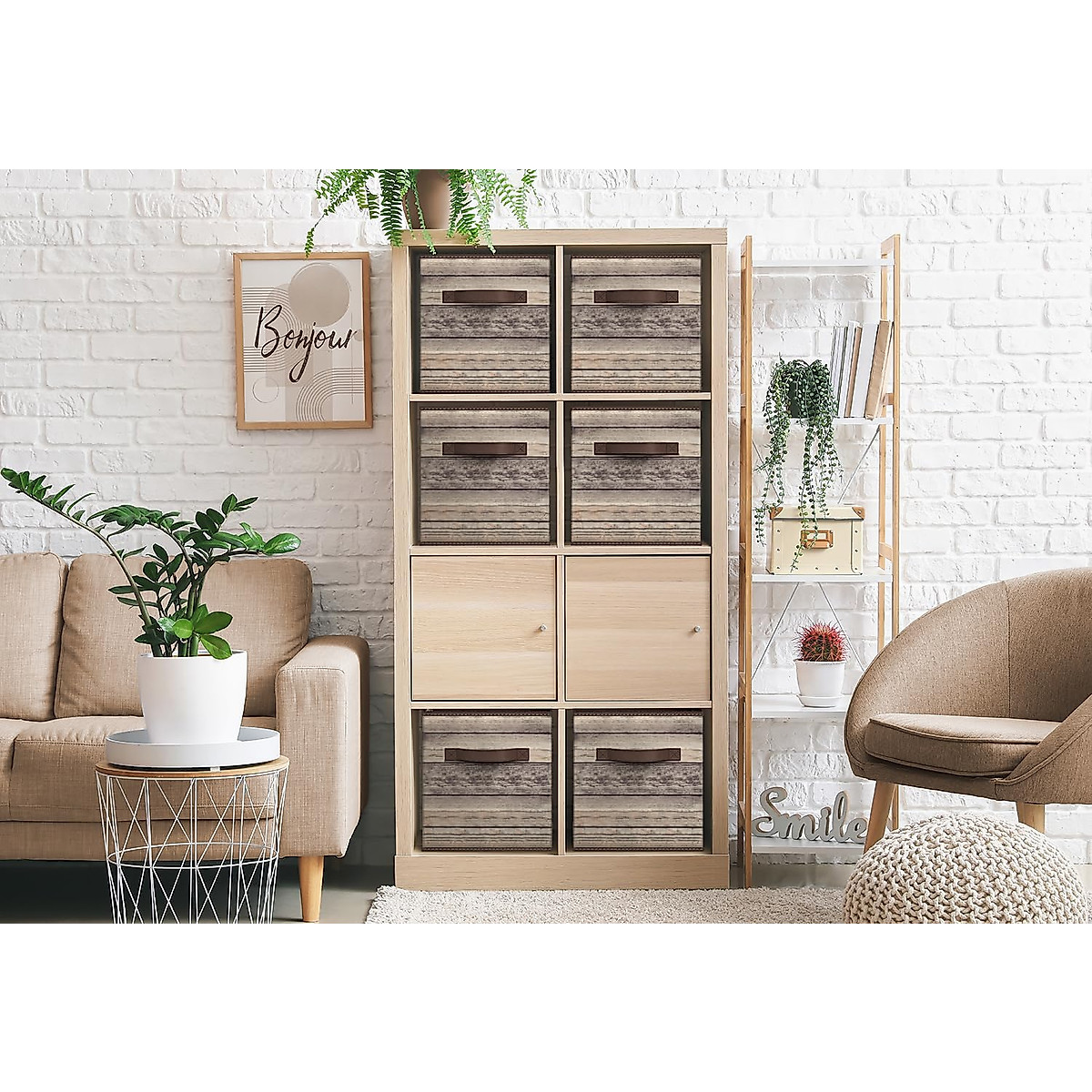 Sorbus Foldable Storage Bins - 11 Inch Sturdy Collapsible Fabric Storage Cubes with Handle - 4 Baskets for Organizing Clothes & Toys - Organization & Storage Baskets for Shelves, Pantry, Closet, Cubby