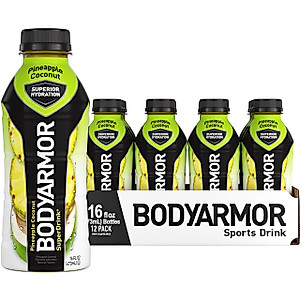 BODYARMOR Sports Drink Sports Beverage, Pineapple Coconut, Coconut Water Hydration, Natural Flavors With Vitamins, Potassium-Packed Electrolytes, Perfect For Athletes, 16 Fl Oz (Pack of 12)