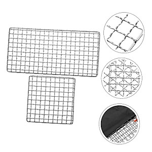 Parliky 1 Set Grill Grid Camping Accessories Grilling Accessories Barbecue Accessories Professional Baking Net Outdoor Accessory Outdoor Supply Stainless Grill Mesh Grid Mesh