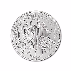 2008 - Present (Random Year) 1 oz Austrian Silver Vienna Philharmonic Coin Brilliant Uncirculated with Certificate of Authenticity 1.5€ BU