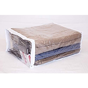 Clear Vinyl Zippered Storage Bags 11 x 15 x 6 Inch 5-Pack