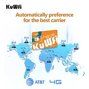 KuWFi 2GB Prepaid 4G LTE SIM Card for 30 Day Service Wireless Plan for Security Cameras, 4G Router- for Data, No Voice & Text No Contract IOT SIM Card