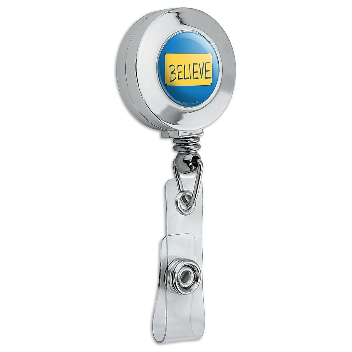 Ted Lasso Believe Retractable Reel Chrome Badge ID Card Holder Clip