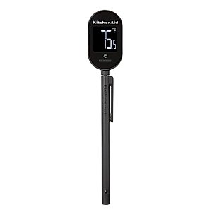 KitchenAid KQ910 Backlit Instant Read Digital Food Kitchen Grill Thermometer, Black