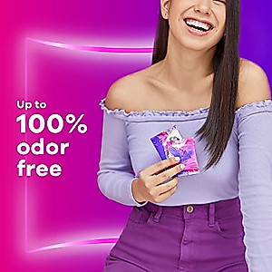 Always Radiant Daily Liners Regular Absorbency Unscented, Up to 100% Odor-free, 96 Count