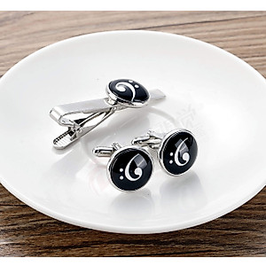 Kooer Birthday Gifts For Husband, Elven Leaf Cufflinks Wedding Cuff Links Tie Clip Gifts For Groomsman Best Man (Elven Leaf cufflinks tie clip set)