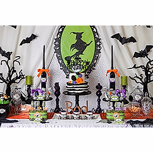 Black Glittery Halloween Birthday Cake Topper, Bat Cake Topper, Boo Cake Topper, Ghost Cake Topper, Halloween Cake Toppers, Boo Day Cake Topper, Halloween Birthday Decorations