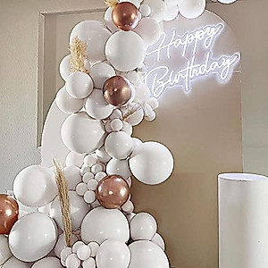 White Balloons - Double Stuffed Balloon 18inch 12inch 10inch 5inch 61pcs White Balloons Garland for Wedding Baby Shower Gender Reveal Birthday Decorations…