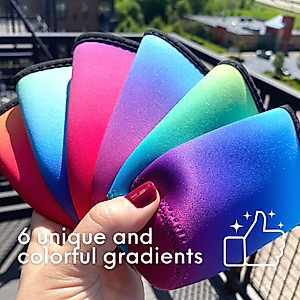 CANA CAPRI 6pk Summer Daze Slim Can Cooler - 12oz Tall Insulated Neoprene Can Sleeves - Perfect for White Claw, Truly, Slim Beer, Red Bull, Spiked Seltzer - Party Cooler for Birthdays to BBQs