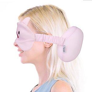 SSAWcasa 2 in 1 Travel Pillow and Eye Mask,Kids Adult Soft Plush Novelty Pillow Cushion Eye Mask Combo Supports The Head,Neck and Chin-for Airplane,Train,Car or Outdoor,Camping,Hiking (Pink)