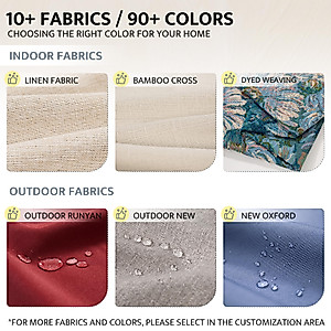 mudilun Custom Cushion Covers Replaceable Water Proof Bench Cushion Cover with Ties/Anti-Slip Bottom/Piping Patio Cushion Covers 100+Colors (Custom Size)