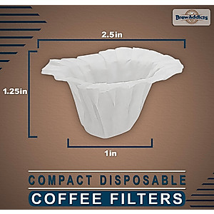 Brew Addicts 300 Paper Coffee Single-Use Filters for Keurig 1.0 & 2.0.