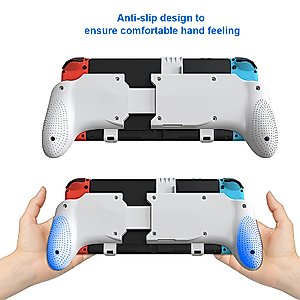 Switch Grip, Ergonomic Switch OLED Grip with Stand and Game Slots, Comfortable and Sturdy Handheld Grip Compatible with Switch and Switch OLED - Black