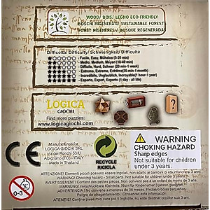 Logica Puzzles Art. Tic-Tac-Toe 3D - Board Game in Fine Wood - Strategy Game for 2 Players - New 3D Strategies
