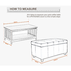 Waterproof Patio Coffee Table Grey Cover Rectangle 48''L x 28''W x 16''H, Outdoor Furniture Cover for Rectangle Firepit Table Sonwproof Windproof Lawn Deck Rectangular Table Cover